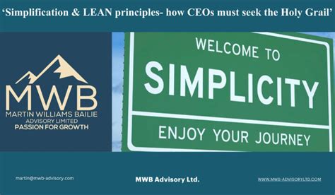 Simplification And Lean Principles Mwb Advisory Limited