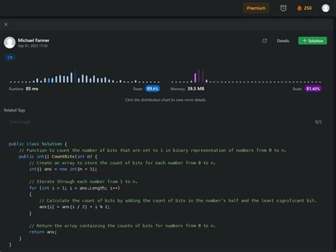 Michael Farmer On Linkedin Day 250 Of Daily Leetcode 338 Counting Bits