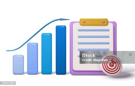3d 비즈니스 분석 차트 와 파란색 막대 성장 곡선 클립 보드 및 대상 아이콘 벡터 일러스트 레이 션 0명에 대한 스톡 벡터 아트 및 기타 이미지 Istock