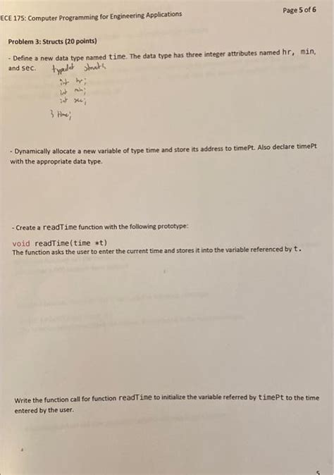 Solved Page 5 Of 6 Ece 175 Computer Programming For