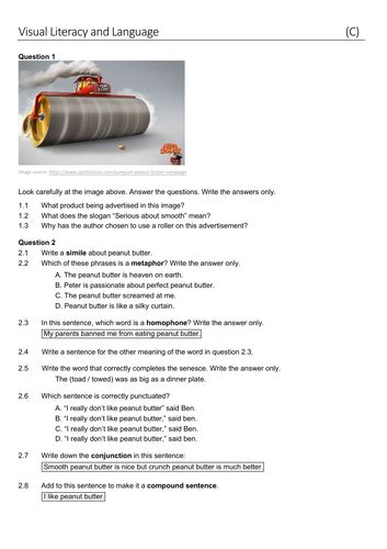 Visual Literacy Exercises Teaching Resources