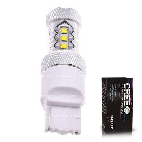 Светодиодная лампа W21W 7440 - 16 CREE Линза 80Вт