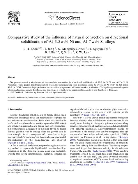 Pdf Influence Of Convection On Columnar Equiaxed Transition In