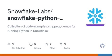 Github Snowflake Labssnowflake Python Recipes Collection Of Code
