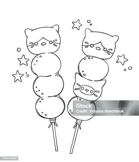 벡터 일러스트 레이 션 아시아 과자 길거리 음식 유약에 딸기 색칠 공부 거리에 대한 스톡 벡터 아트 및 기타 이미지 거리 과일 귀여운 Istock