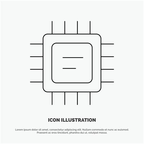 Cpu Microchip Processor Line Icon Vector 18004778 Vector Art At Vecteezy