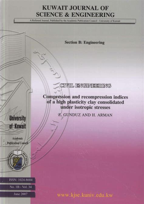 PDF Compression And Recompression Indices Of A High Plasticity Clay Consolidated Under