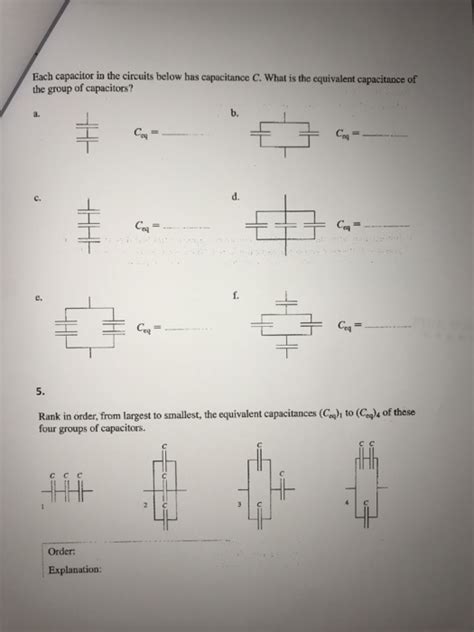 Solved Resistors And Capacitors In Series And In Parallel