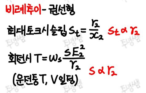 전기기기 권선형 유도전동기의 비례추이와 기동특성 전기산업기사 필기 네이버 블로그