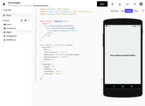 React Native First Project Using Expo Snack Zone Of Development
