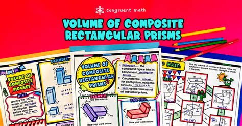 Volume Of Composite Rectangular Prisms Composite Figures Congruent Math