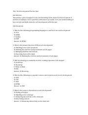 Test Your Web Development Knowledge With Practice Quiz Answers Course Hero