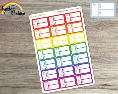 Slimming World Tracker Planner Stickers Etsy