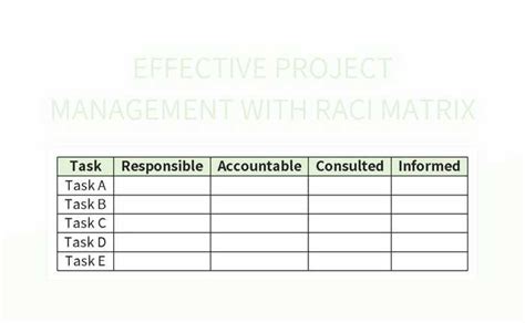 Effective Project Management With RACI Matrix Excel Template Free Download Pikbest