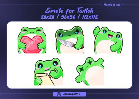 Pack Emotes De Rana Para Twitch Emotes De Ranas Emotes De Etsy España