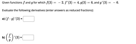 solved given functions f ﻿and g ﻿for which