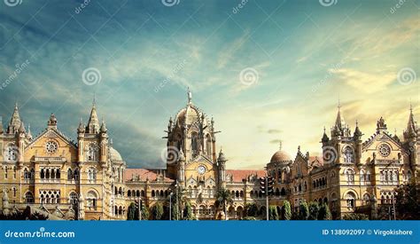 Chhatrapati Shivaji Terminus Railway Station Stock Image Image Of