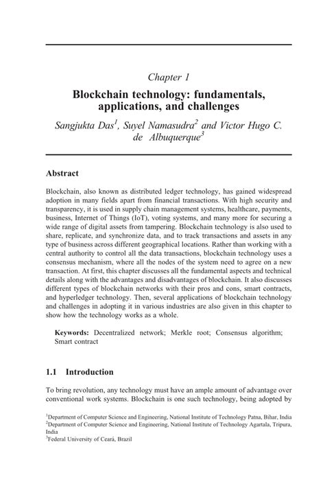 Pdf Blockchain Technology Fundamentals Applications And Challenges