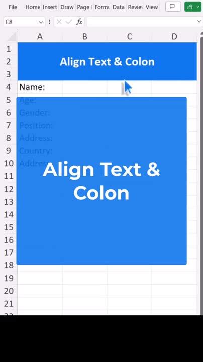 How To Align Text And Colon In Excel Mahesh Ps Posted On The Topic