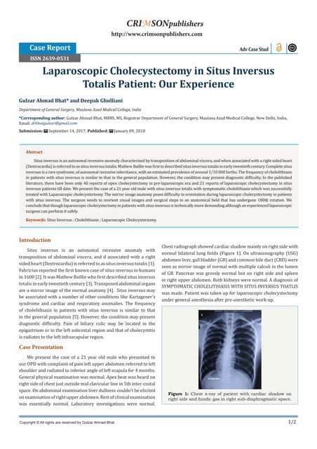 Laparoscopic Sleeve Gastrectomy In Situs Inversus Totalis Pdf