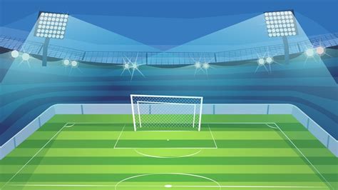 Ilustración De Estilo De Dibujos Animados Plana De Cancha De Fútbol De
