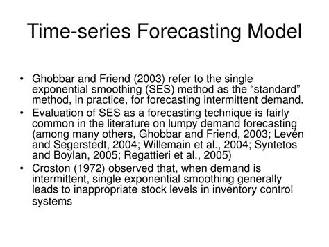 Ppt Analysis And Forecasting Of Lumpy Demand Alternative Approaches