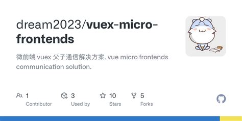 Github Dream2023vuex Micro Frontends 微前端 Vuex 父子通信解决方案 Vue Micro Frontends Communication