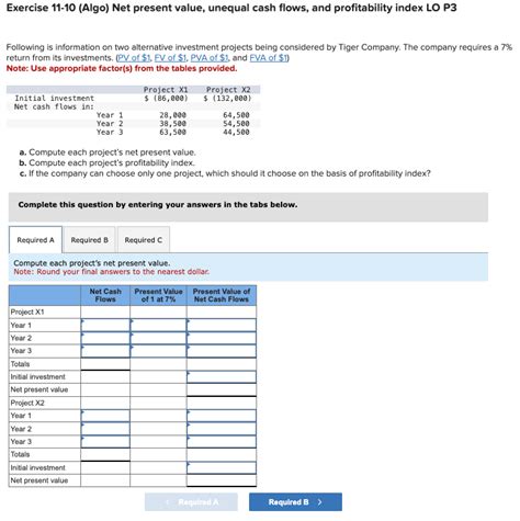 [solved] exercise 11 10 algo net present value unequal