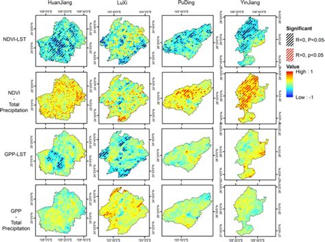 Spatial Correlation Coefficient Between Climate And Vegetation Variables Download Scientific