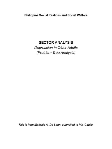 Depression In Older Adults Problem Tree Analysis Pdf Major Depressive Disorder Mood