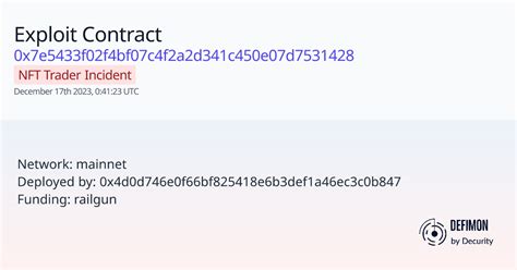 Exploit Ogaddress 0x7e5433f02f4bf07c4f2a2d341c450e07d7531428andnetwork Mainnet