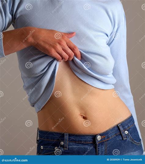 Young Women Showing Her Belly Stock Image Image Of Young Medicine
