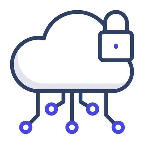 A Flat Design Icon Of Cloud Network Security 40201927 Vector Art At