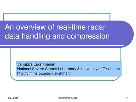 PPT An Overview Of Real Time Radar Data Handling And Compression PowerPoint Presentation ID