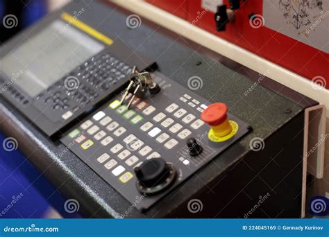 CNC Lathe Machine Control Panel Close Up Stock Image Image Of Manufacture Keyboard