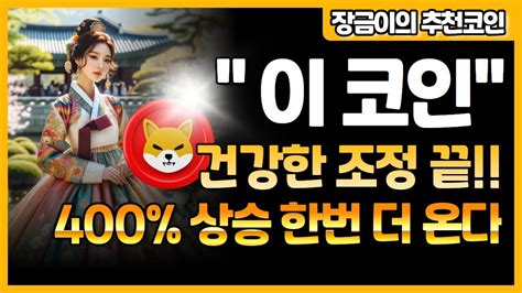 장금이의 추천코인 시바이누 조정 끝났습니다 이전 400퍼센트 넘는 폭등 한번 더 나올 가능성 비트코인 이더리움 리플 Youtube