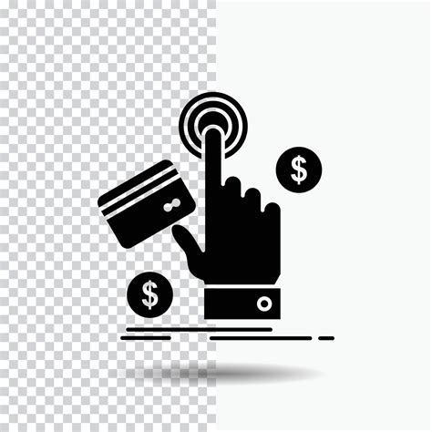 Ppc Click Pay Payment Web Glyph Icon On Transparent Background Black Icon Vector