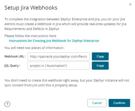 Creating Jira Webhooks Zephyr Enterprise Documentation