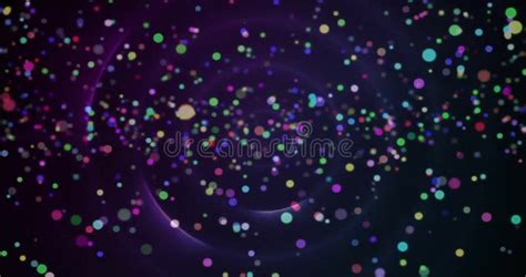 Animation Of Colourful Spots Moving On Black Background Stock Footage