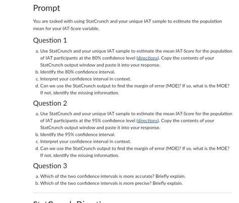 Solved You Are Tasked With Using Statcrunch And Your Unique