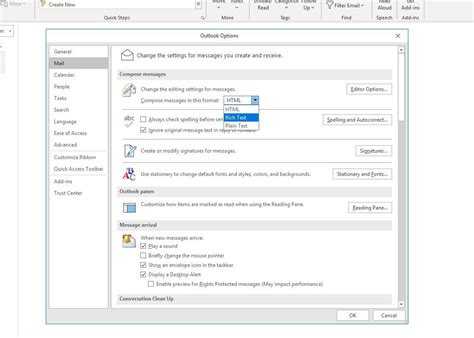 How To Set The Default Message Format In Outlook