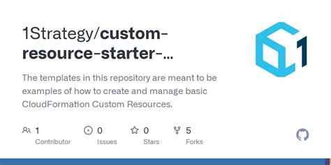 Github 1strategycustom Resource Starter Template The Templates In This Repository Are Meant