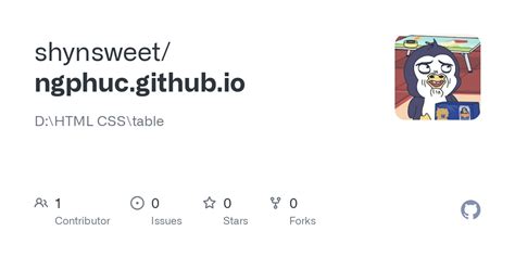 GitHub Shynsweet Ngphuc Github Io D HTML CSS Table
