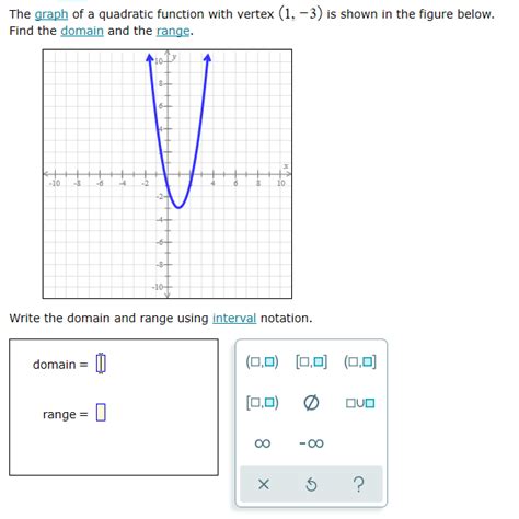 solved the graph of a quadratic function with vertex 1 3