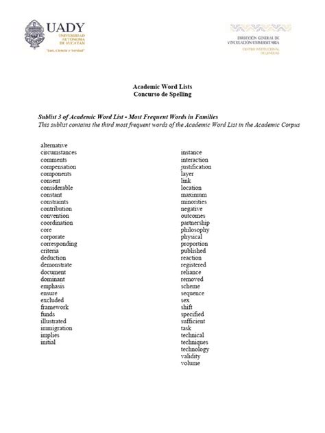 Academic Words Sublist 3 4 Pdf
