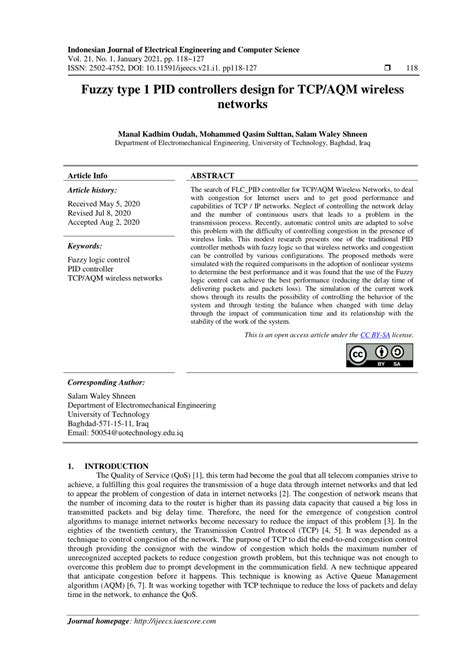 Pdf Fuzzy Type 1 Pid Controllers Design For Tcpaqm Wireless Networks