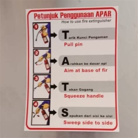 Jual Sign Sticker Cara Penggunaan Apar Uk 15x20cm K3 Rambu Safety