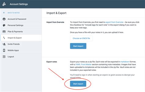 Exporting Your Notes Amplenote
