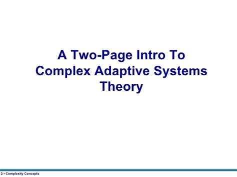 complex adaptive systems theory