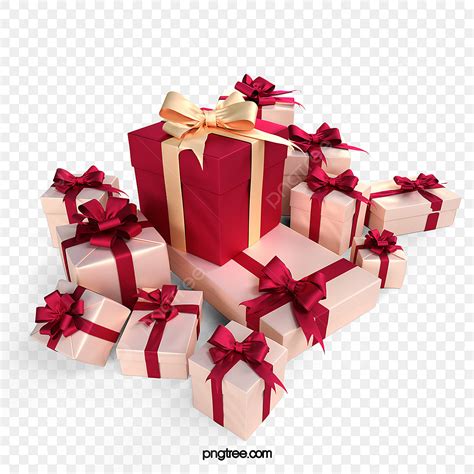 3d 중국 일러스트 새해 선물 상자 설 선물 상자 골든 빨간 Png 일러스트 및 Psd 이미지 무료 다운로드 Pngtree